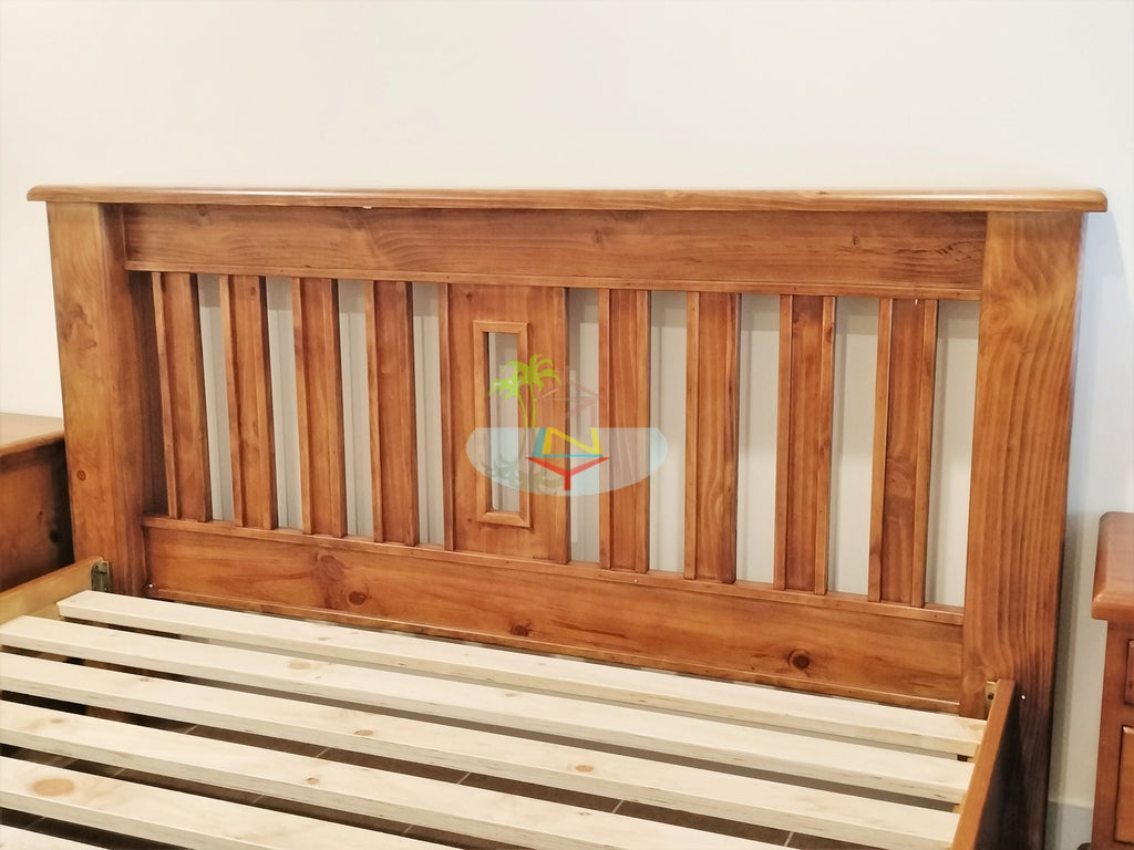 Felton# NZ Pine Chunky Bed Frame | Super-King | LS – YNL Furniture
